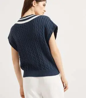 Brunello Cucinelli Cotton Cable-knit Sweater Vest