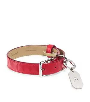 THE MARTHA, BY BACCARAT Leather Louxor Pet Collar - Clear