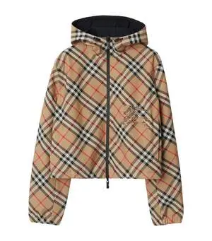 Burberry Checked Cropped Reversible Jacket Yellow