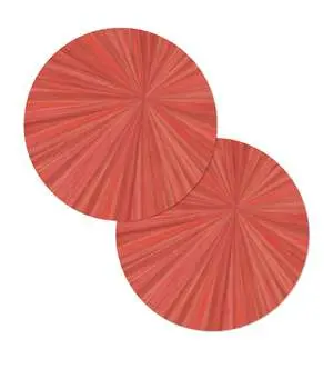 HESTIA Set Of 2 Soleil Round Placemats - Grey