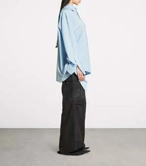 Balenciaga Cotton-blend Striped Shirt With Knotted Cuffs