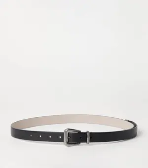Brunello Cucinelli Vachetta Leather Belt - Black