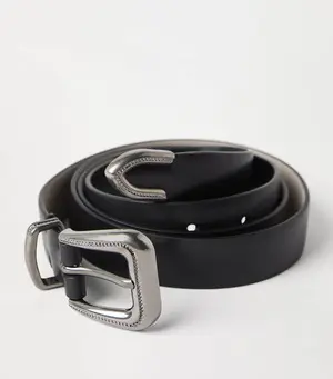 Brunello Cucinelli Vachetta Leather Belt - Black