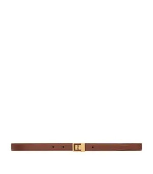 Saint Laurent Leather Fine Ceinture Boucle Belt - Beige