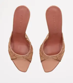 Amina Muaddi Alexa 95 Lace Mules