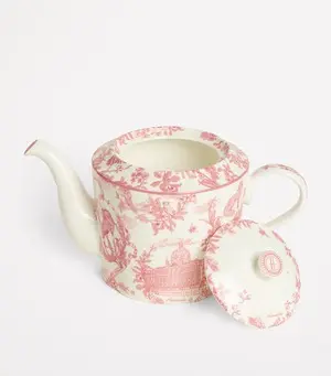 Harrods Bone China Toile Teapot - Pink