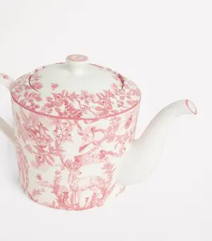 Harrods Bone China Toile Teapot - Pink