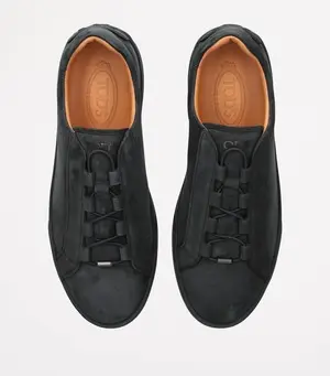 TOD'S Leather Cassetta Sneakers - Blue