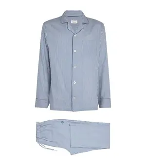 Harrods Cotton Striped Pyjama Set - Blue