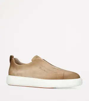 Santoni Nubuck Leather Sneakers