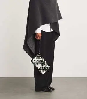 Harrods Geometric Jacquard Pouch