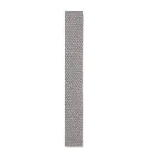 BOSS Silk Knitted Straight Tie - Silver