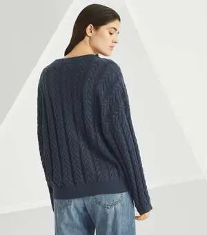 Brunello Cucinelli Cotton Cable-knit Sweater - Blue