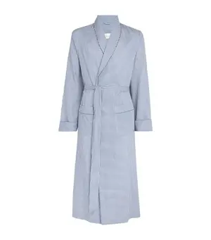 Harrods Cotton Striped Robe - Blue