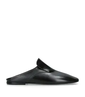 Dries Van Noten Leather Square-toe Mules - Black