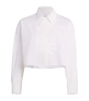 Sandro Cotton Cropped Shirt - Beige