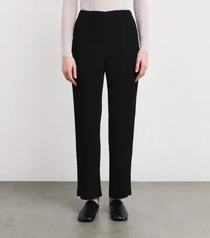 Issey Miyake Hatching Pleats Trousers - Black