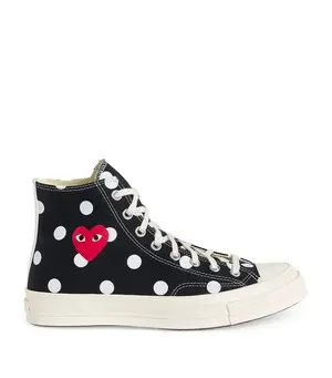 Play Comme Des Garcon X Converse Polka Dot Heart Chuck Taylor All Star '70 High-top Sneakers - Black