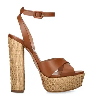 AQUAZZURA Leather Sunseeker Plateau 140 Sandals