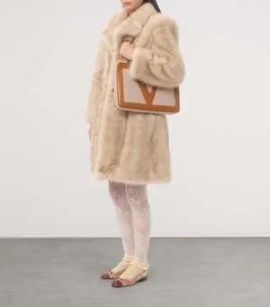 Valentino Garavani Canvas And Leather Viva Superstar Tote Bag - Neutral