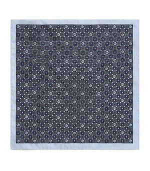 Giorgio Armani Silk Monogram Pocket Square - Blue