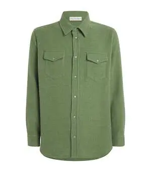 GOD'S TRUE CASHMERE Cashmere And Emerald Willow Shirt - Green