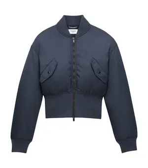 Saint Laurent Padded Bomber Jacket - Blue