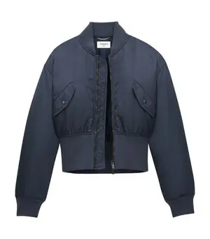 Saint Laurent Padded Bomber Jacket - Blue