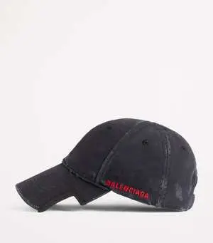 Balenciaga Cotton Laurel Baseball Cap - Black