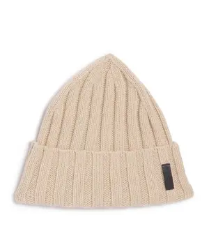 Emporio Armani Cashmere Logo Beanie - Grey