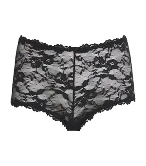 SKIMS Stretch-lace Boyshorts - Black