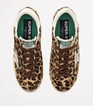 GOLDEN GOOSE Super-star Leopard Print Pony Skin Sneakers - Brown