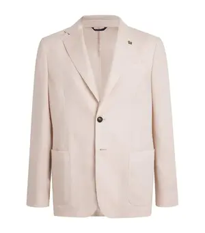 Colombo Cashmere Single-breasted Blazer Beige