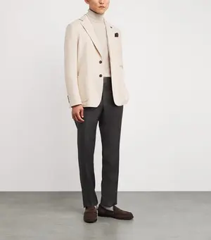 Colombo Cashmere Single-breasted Blazer - White