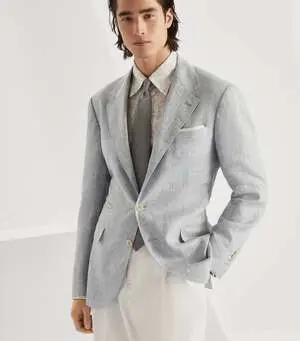 Brunello Cucinelli Linen Blazer - Grey