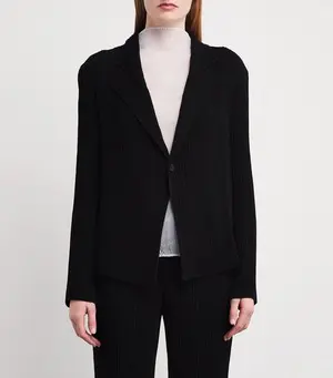 Issey Miyake Hatching Pleats Single-breasted Blazer