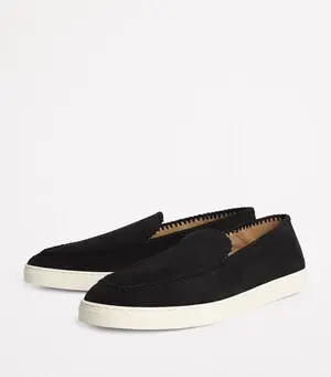 Giorgio Armani Suede Loafers - Black