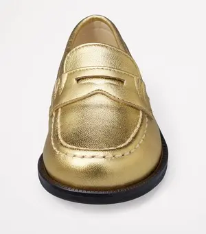 MIKI HOUSE Metallic Leather Loafers