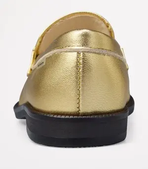MIKI HOUSE Metallic Leather Loafers
