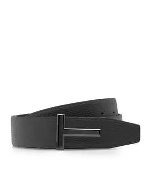TOM FORD Leather T Icon Reversible Belt - Black