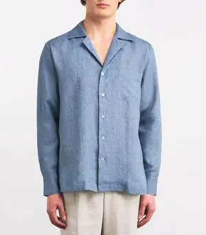 LARDINI Linen Shirt - Blue