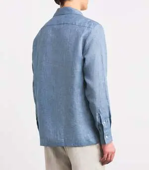 LARDINI Linen Shirt - Blue