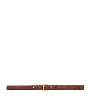 Saint Laurent Calfskin Cassandre Belt - Nude