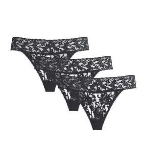 Hanky Panky Lace Low-rise Thongs - Black