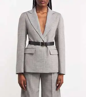 Maje Belted Single-breasted Blazer