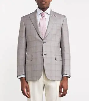 Brioni Wool-blend Check Blazer
