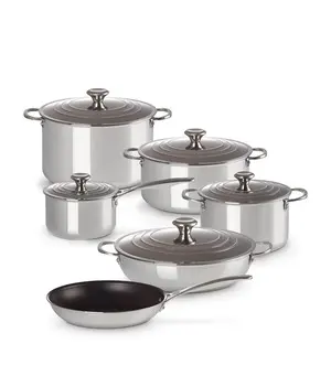 LE CREUSET Le Creuset 3-Ply Stainless Steel Signature Saucepans Silver
