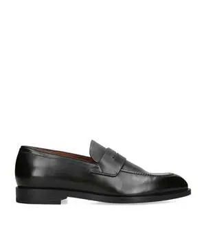 Zegna Leather L'asola Loafers - Black