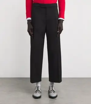 Thom Browne Cotton Straight Trousers - Black