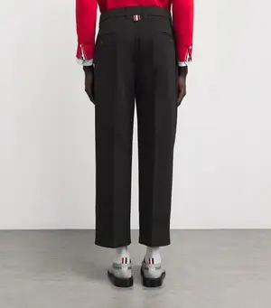 Thom Browne Cotton Straight Trousers - Black